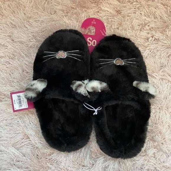 Shoes | Black Cat Slippers Nwt | Poshmark
